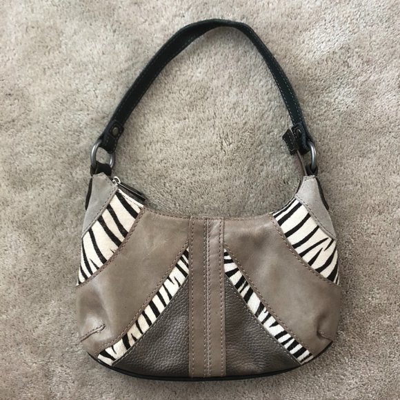 Fossil | Bags | Fossil Genuine Leather Zebra Print Purse Shoulder Bag ...